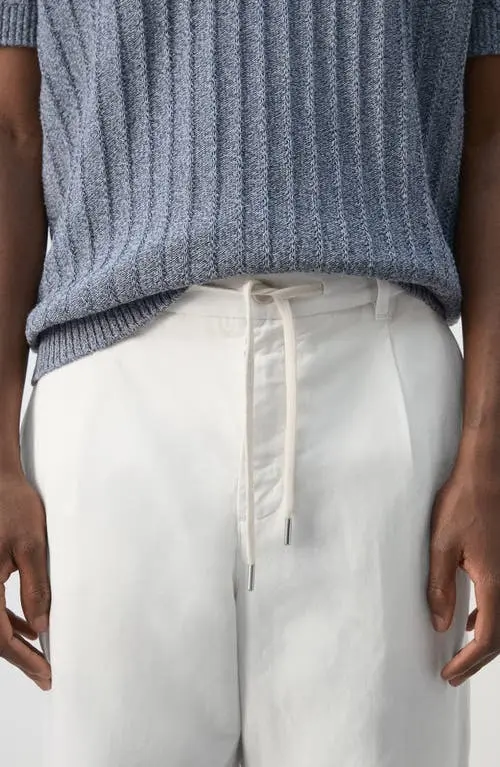 Mango Linen-blend Drawstring Waist Trousers - White