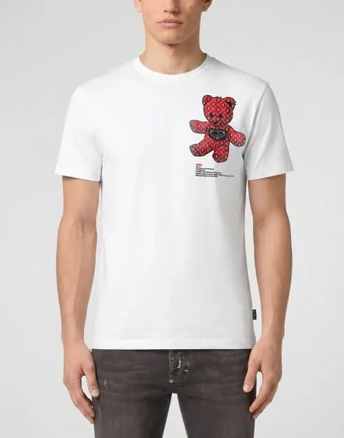 Philipp Plein Jersey T-shirt Teddy Chest - White