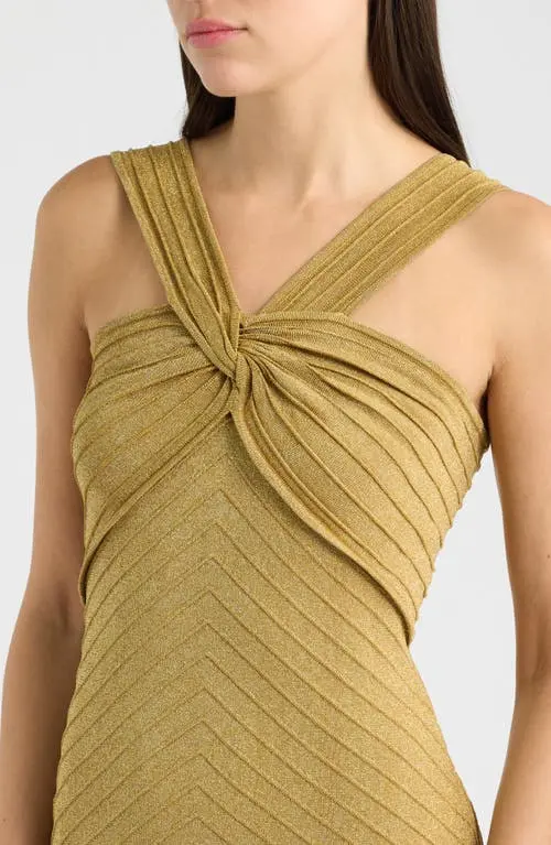 Kobi Halperin Talia Metallic Knit Midi Dress