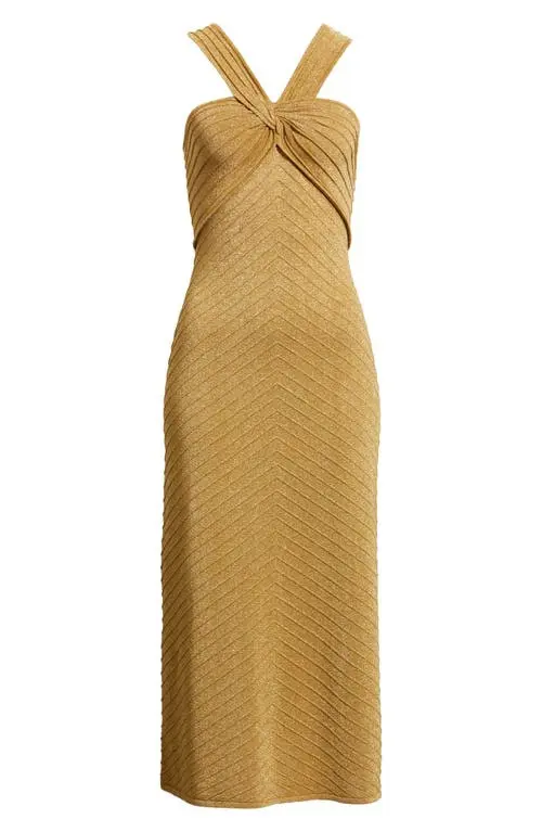Kobi Halperin Talia Metallic Knit Midi Dress