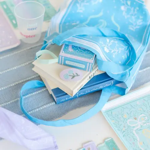 JOLLITY & CO Silhouette Book Themed Canvas Tote Bag