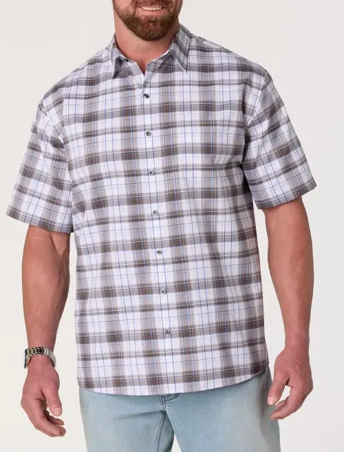 SYNRGY BY DXL Big & Tall Multi Plaid Microfiber Sport Shirt