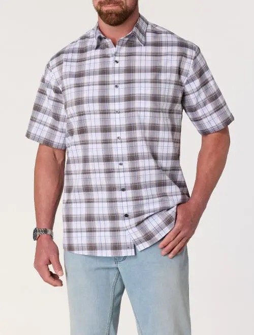 SYNRGY BY DXL Big & Tall Multi Plaid Microfiber Sport Shirt