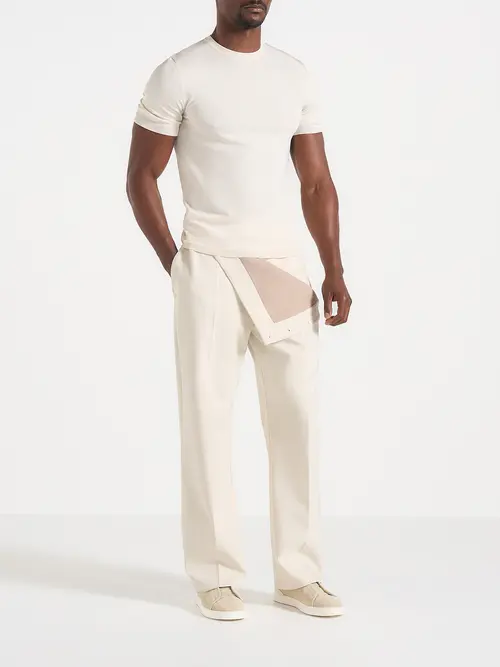 Manière De Voir Henri Foldover Detail Tailored Trousers - Cream