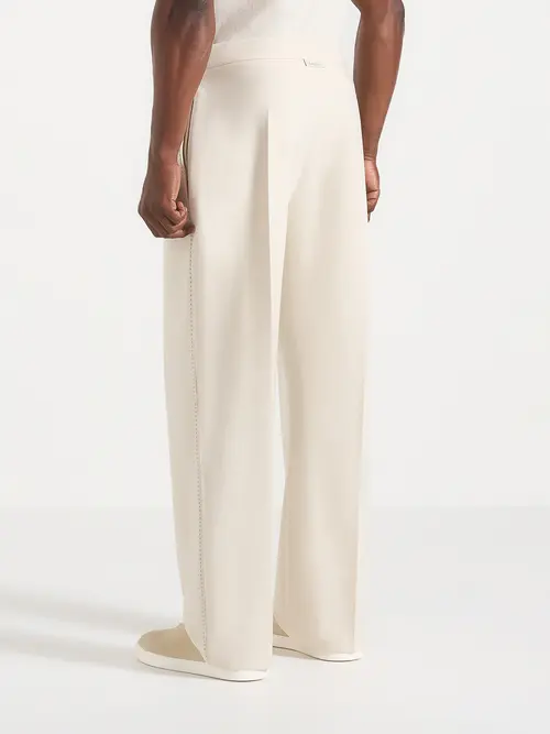 Manière De Voir Henri Foldover Detail Tailored Trousers - Cream