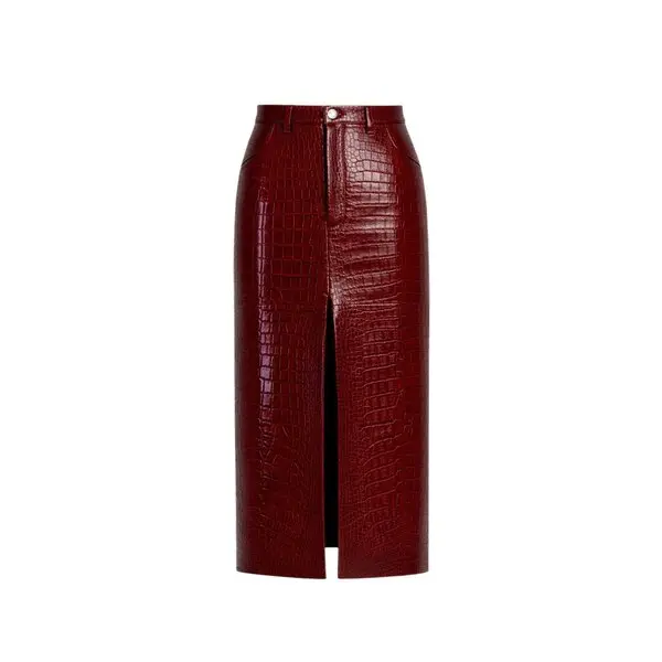 OSCARMORRIS Croco Maroon Skirt
