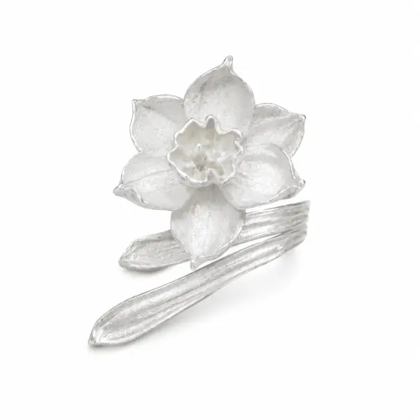 ORMIRO First Bloom Daffodil Sterling Ring