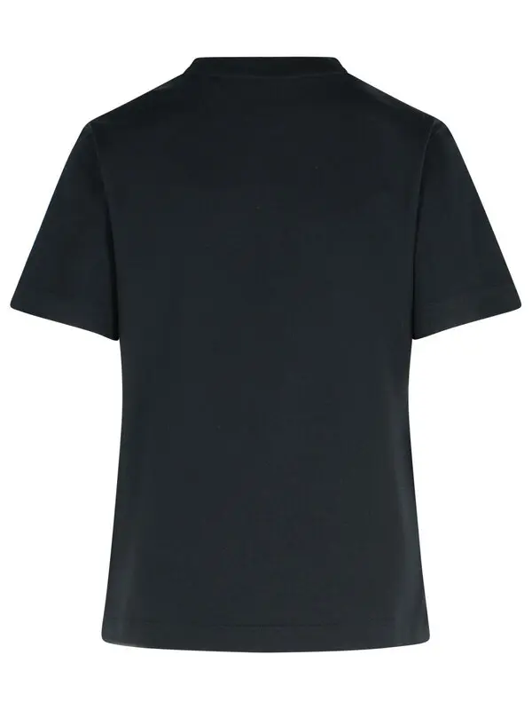 Burberry Frankie Cotton T-shirt With Ekd Embroidery - Black