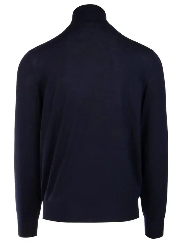 Brunello Cucinelli Wool Blend Turtleneck Sweater - Blue