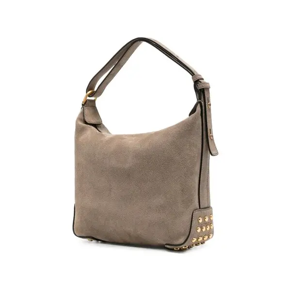 TOD'S Suede Shoulder Bag With Gommino Studs - Cream