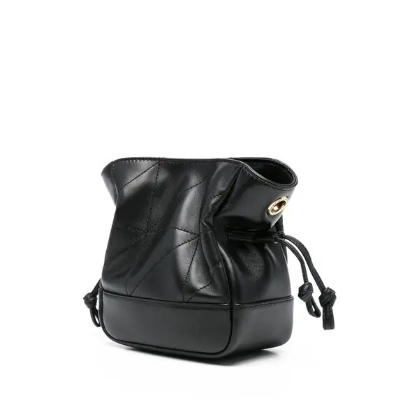 Saint Laurent Quilted Leather Drawstring Bucket Bag - Black