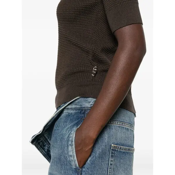 JW Anderson Military Waffle Knit Polo Shirt - Green