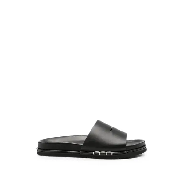 JW Anderson Leather Slides - Black