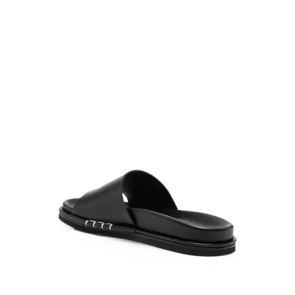 JW Anderson Leather Slides - Black