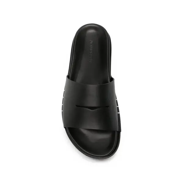 JW Anderson Leather Slides - Black