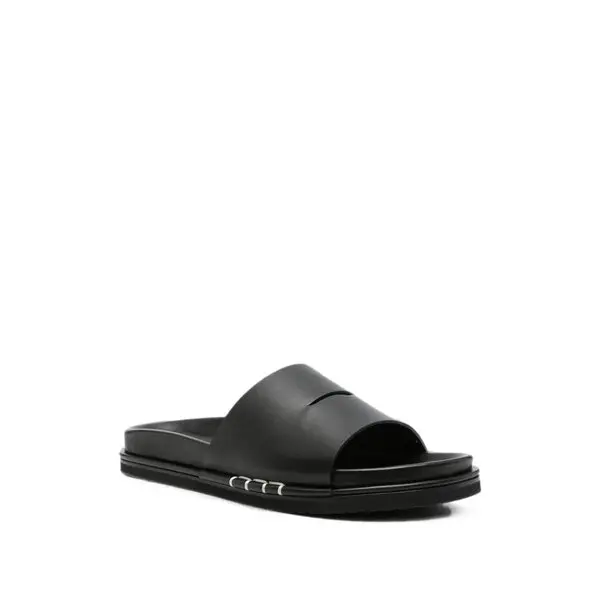 JW Anderson Leather Slides - Black