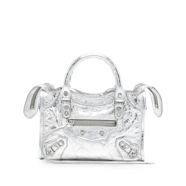Balenciaga Metallic Lambskin Tote Bag - Silver