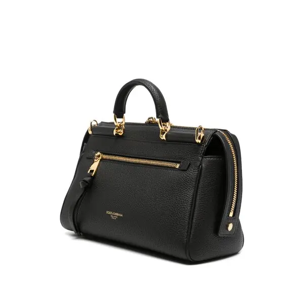 Dolce & Gabbana Tote Bag With Logo Plaque - Black