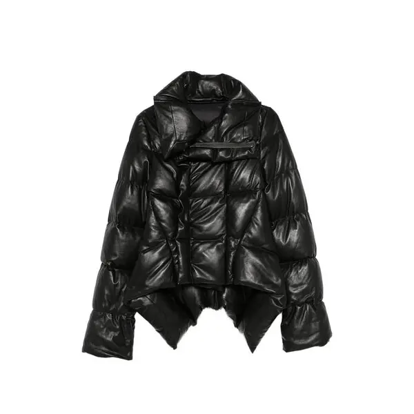 Rick Owens Leather Padded Jacket - Black