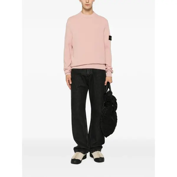 Stone Island Crew Neck Long Sleeve Virgin Wool Jumper