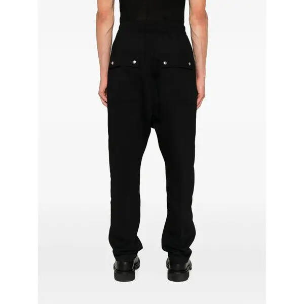 Rick Owens Drop Crotch Wool Trousers - Black