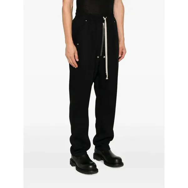 Rick Owens Drop Crotch Wool Trousers - Black