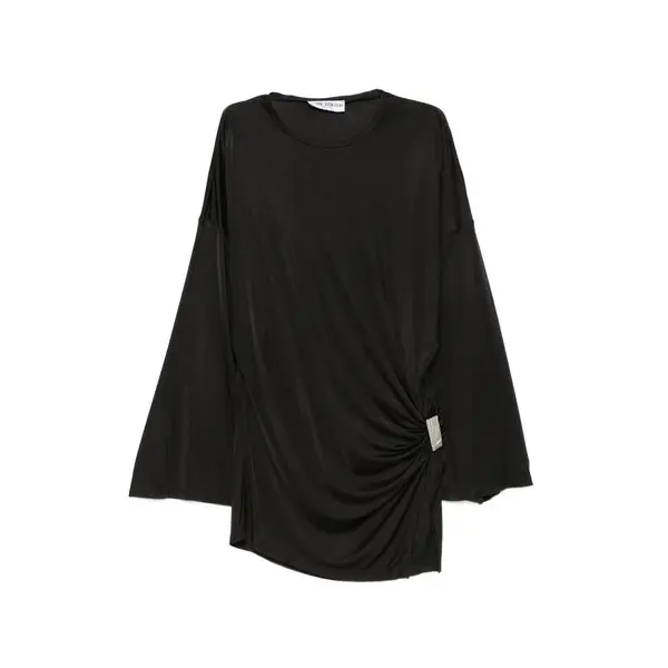 Attico Viscose Dress With Silver-tone Hardware - Black