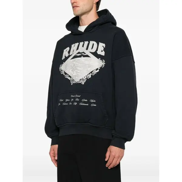 Rhude Cotton Logo Print Hoodie
