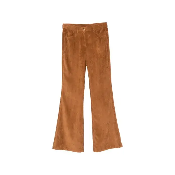 Moncler Flared Corduroy Trousers - Brown