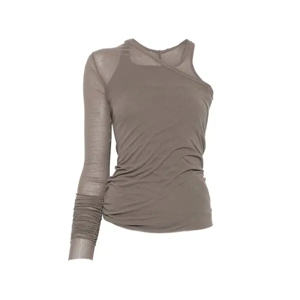 Rick Owens One-shoulder Long Sleeve Top - Gray