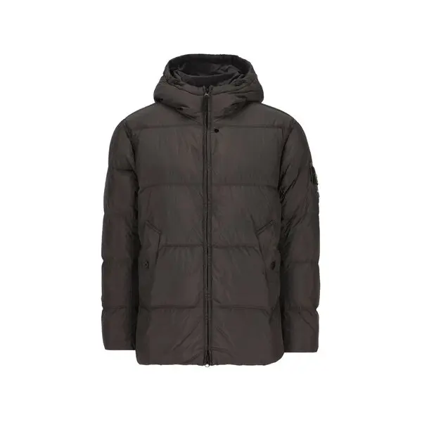 Stone Island Quilted Hooded Down Jacket - Gray