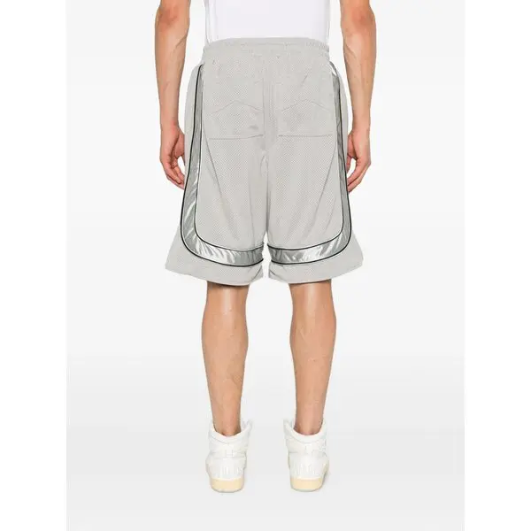 Rhude Grey Mesh Logo Track Shorts - Gray