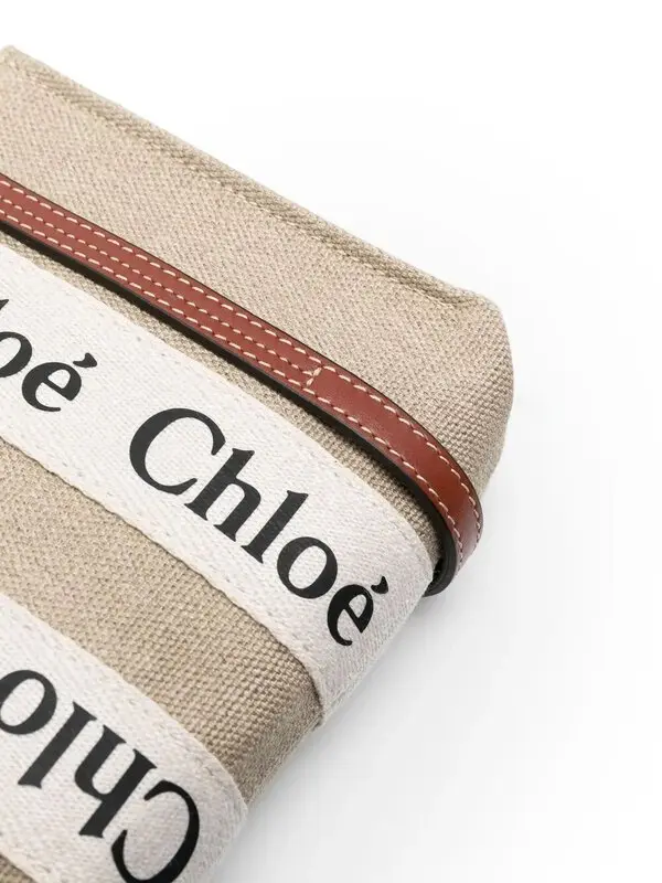 Chloé Mini Woody Linen Tote Bag