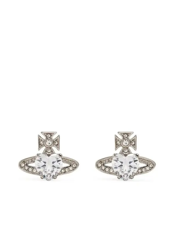 VIVIENNE WESTWOOD Ariella Heart Stud Earrings - Silver