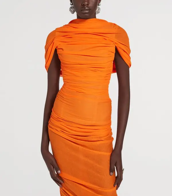 Balenciaga Sheer Open Back Maxi Dress