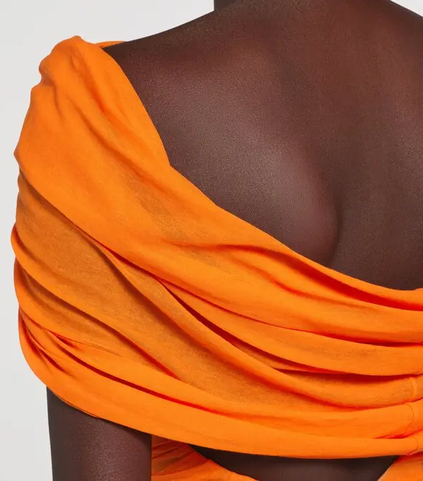 Balenciaga Sheer Open Back Maxi Dress