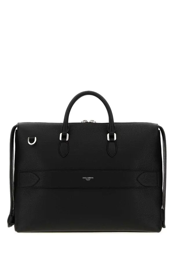 Dolce & Gabbana Leather Vittoria Briefcase - Black