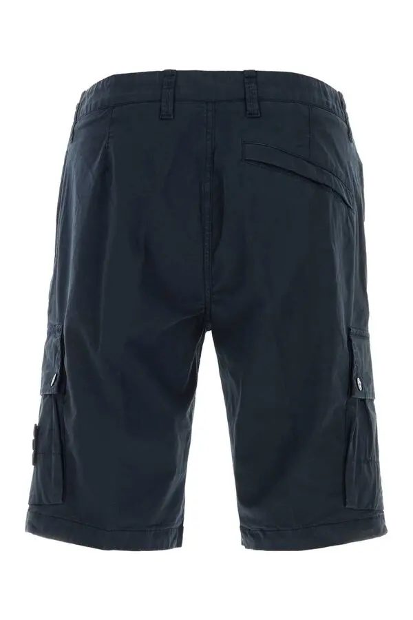 Stone Island Navy Stretch Cotton Bermuda Shorts