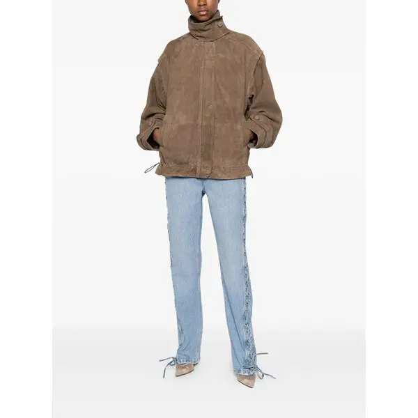 ROTATE BY BIRGER CHRISTENSEN Denim Lace-up Detail Straight-leg Jeans - Blue