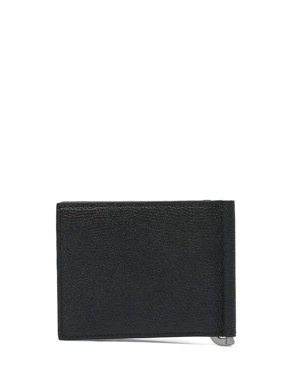 Valentino Garavani Vlogo Grained Leather Bi-fold Card Holder With Money Clip