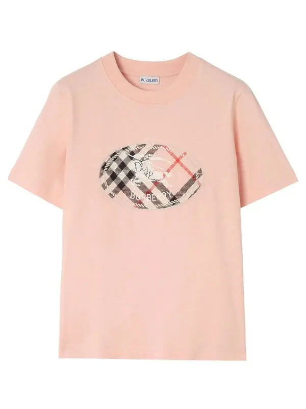 Burberry Check Knight Stamp Cotton T-shirt