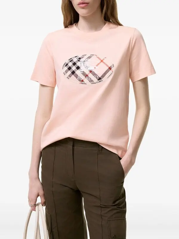 Burberry Check Knight Stamp Cotton T-shirt