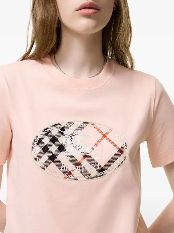 Burberry Check Knight Stamp Cotton T-shirt