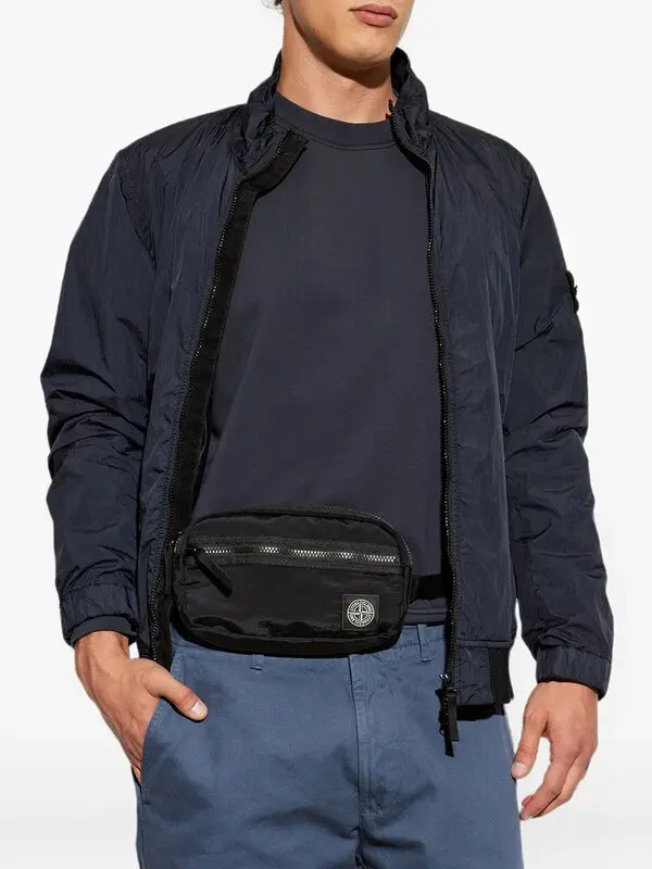 Stone Island Belt Bag In Nylon With Zip And Compass Badge