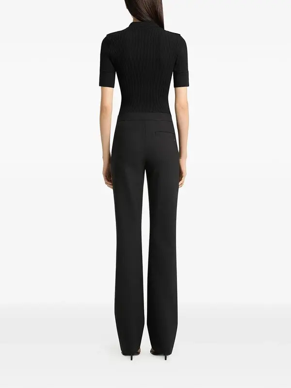 COURREGES Classic Rib Knit Short Sleeved Polo