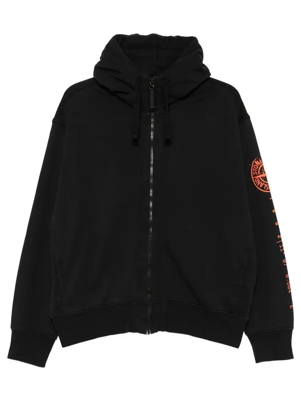 Stone Island Oversized-fit Zip-up Sweatshirt With `vertical Placement` Print
