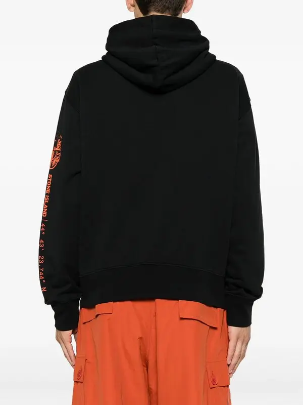 Stone Island Oversized-fit Zip-up Sweatshirt With `vertical Placement` Print