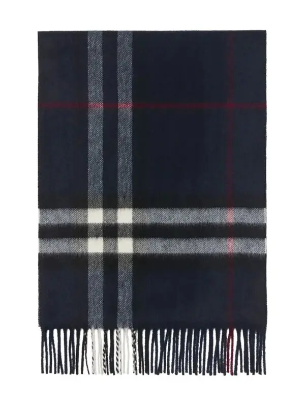 Burberry Giant Check Cashmere Scarf - Blue