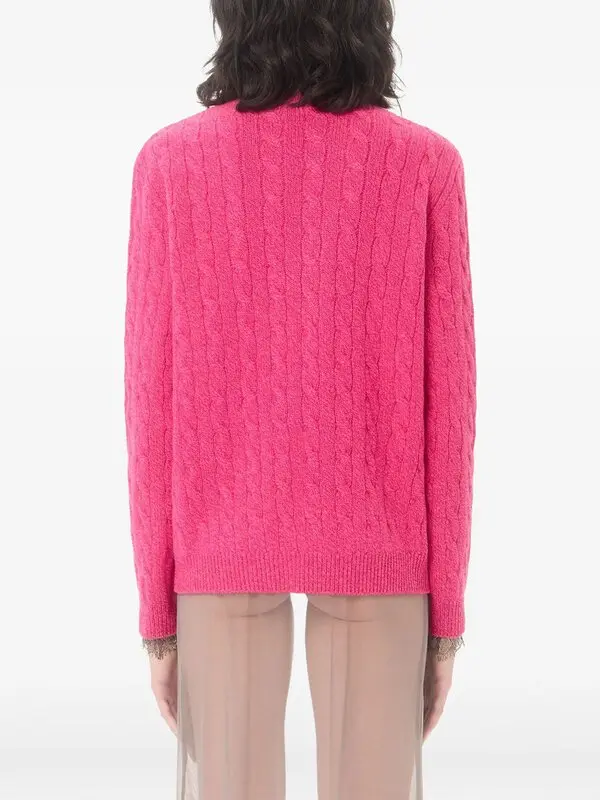 Valentino Garavani Wool Mouliné Cable-knit Sweater