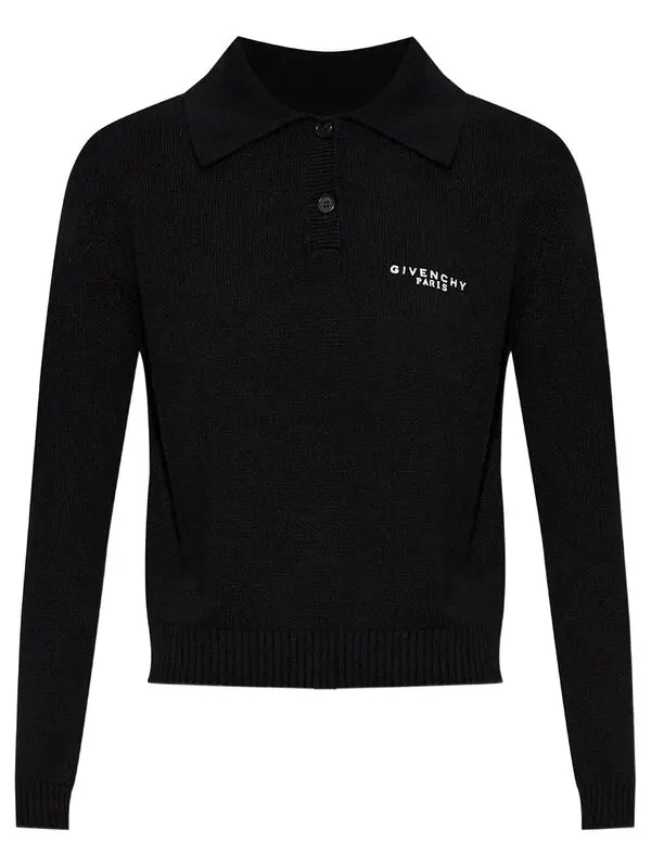Givenchy Wool And Cashmere Polo Sweater - Black